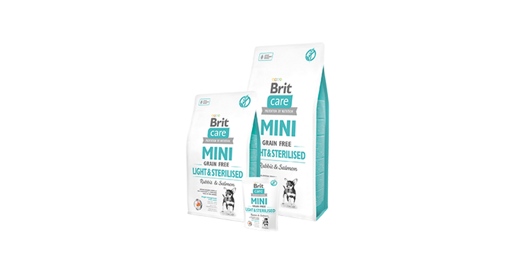 Brit Care Mini Light and Sterilised nyúl és lazac mini kutyáknak - 2kg